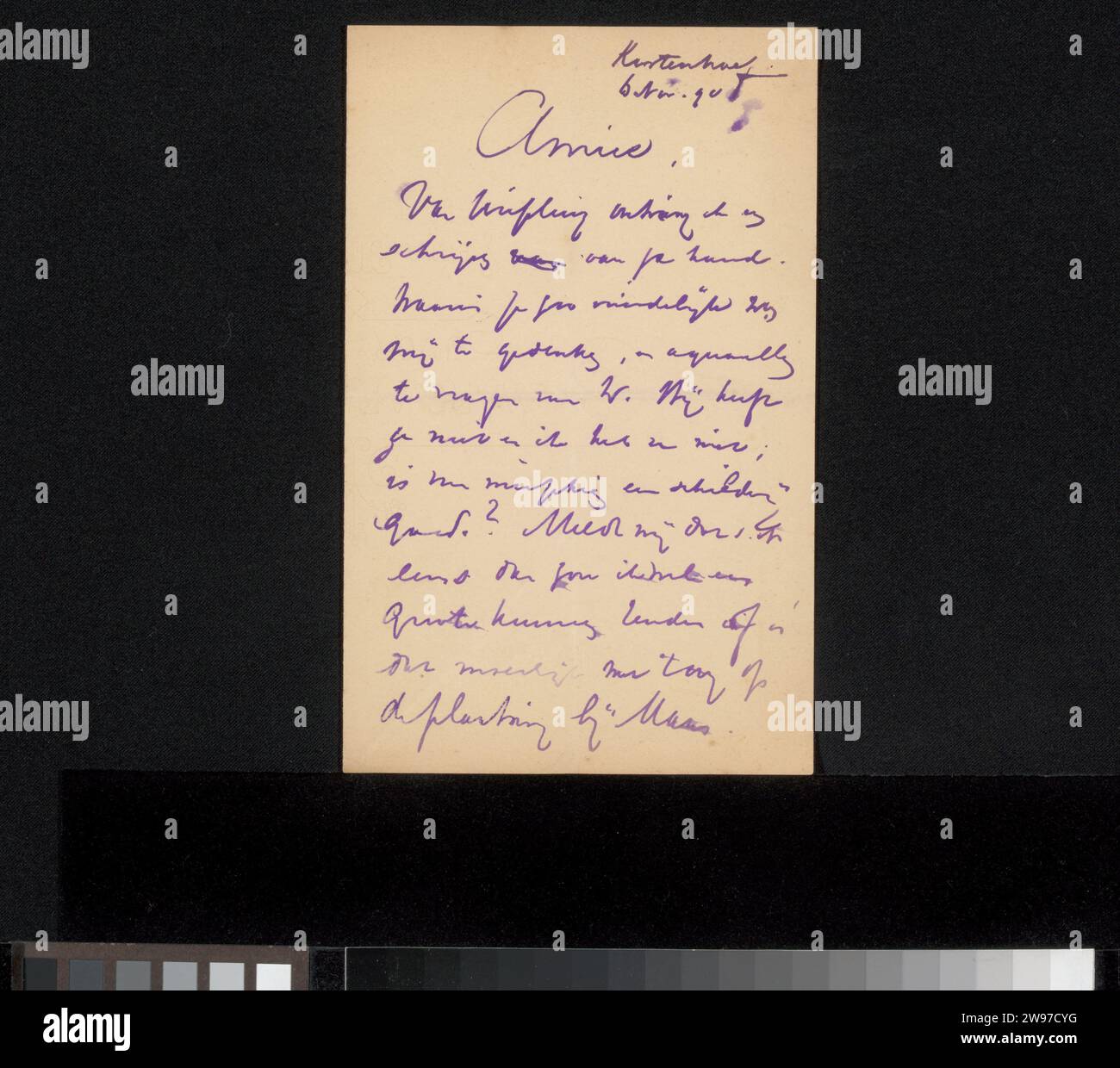 Letter to Philip Zilcken, Floris Verster, 1890 letter Kortenhoef paper ...