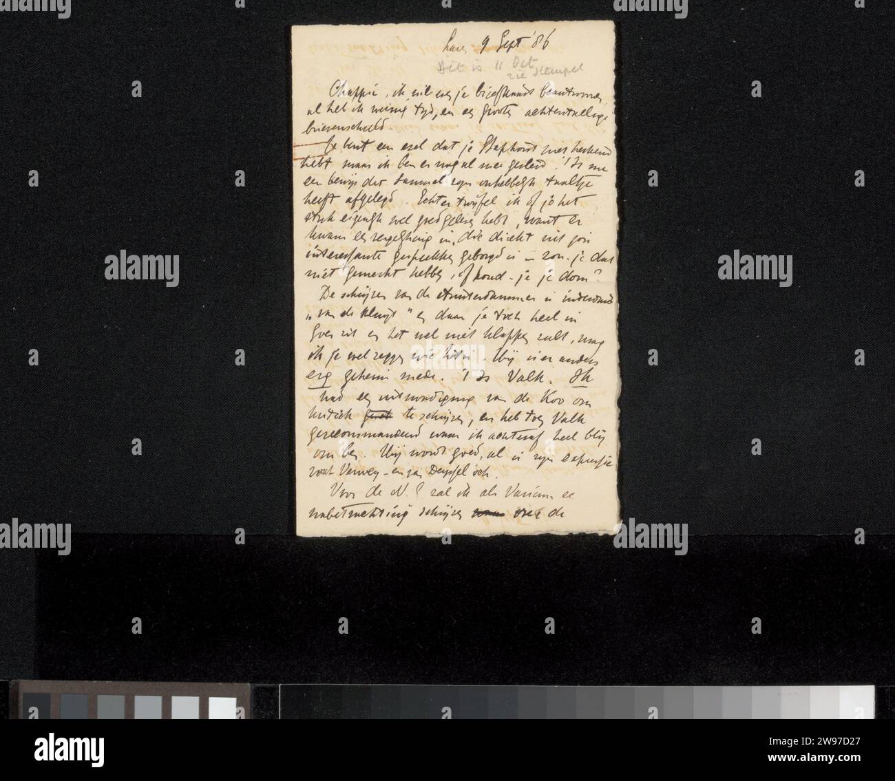 Letter to Chap van Deventer, Jan Veth, 1886 letter Laren cardboard. ink ...