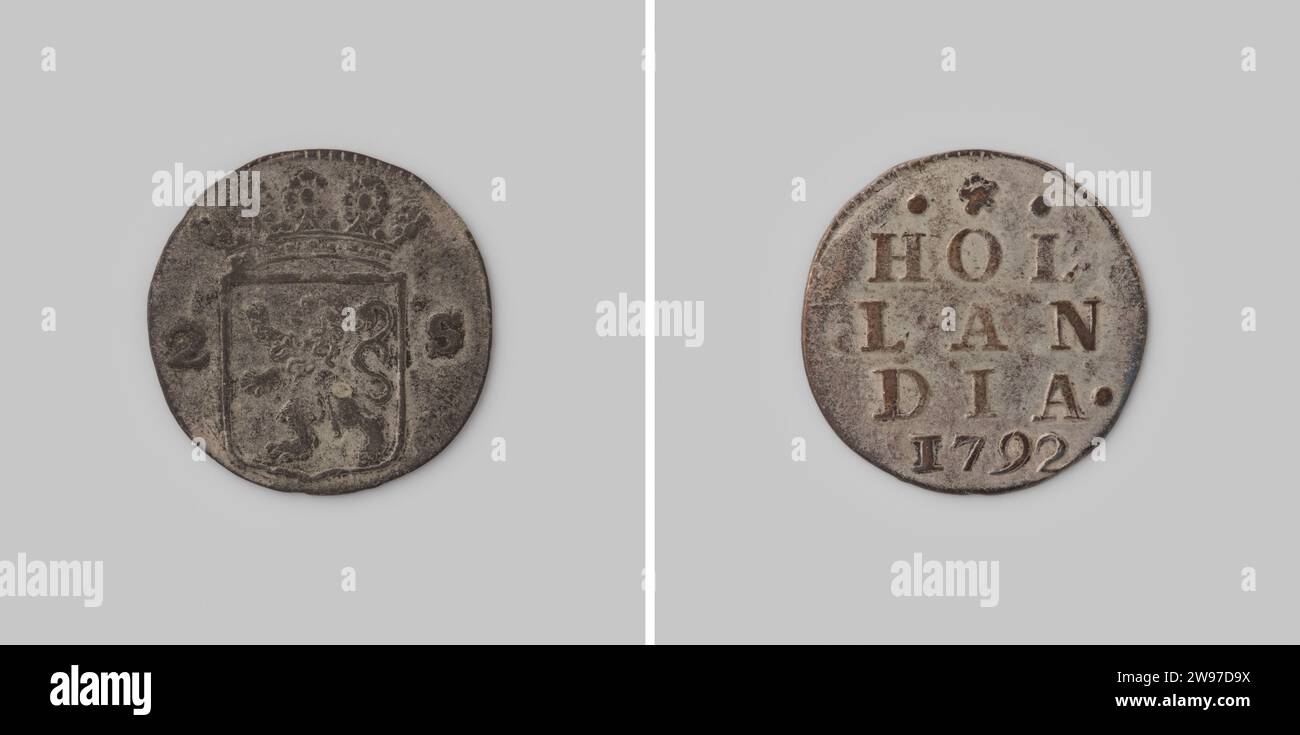 Dutch double penny, 1792, province of Holland, 1792 coin Silver coin ...