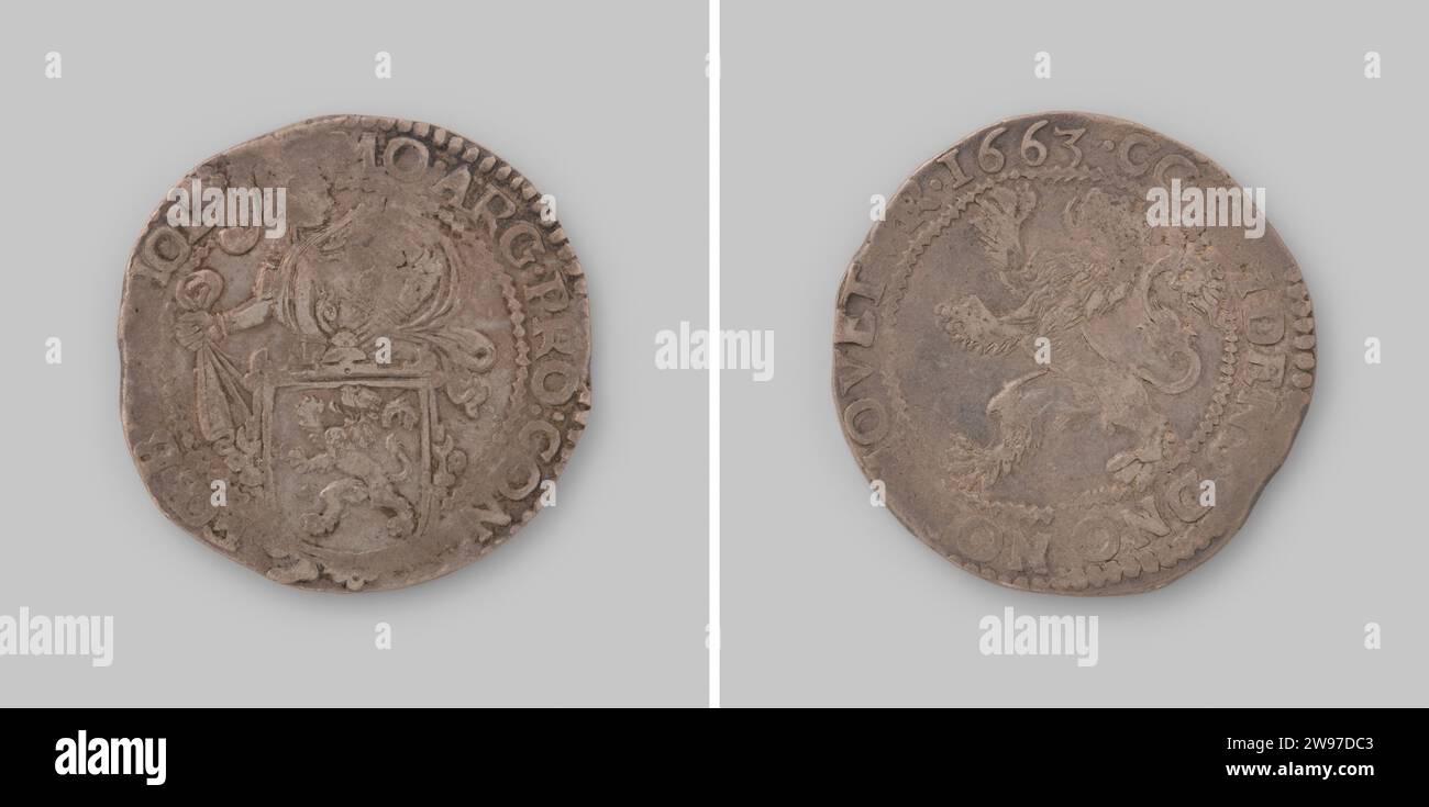 Hollandse Leeuwendaalder, 1663, Province of Holland, 1663 coin Silver ...