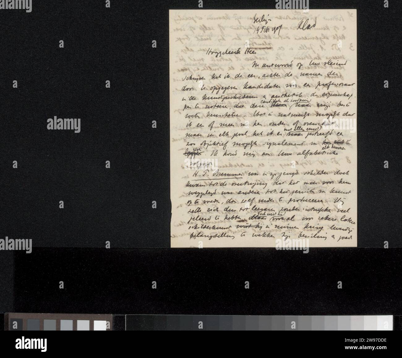 Draft letter to Samuel Muller (1848-1922), Jan Veth, 1907 letter Berlin ...