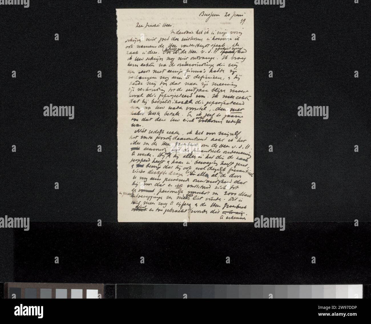 Letter to Cornelis Hofstede de Groot, Jan Veth, 1899 letter Bussum ...