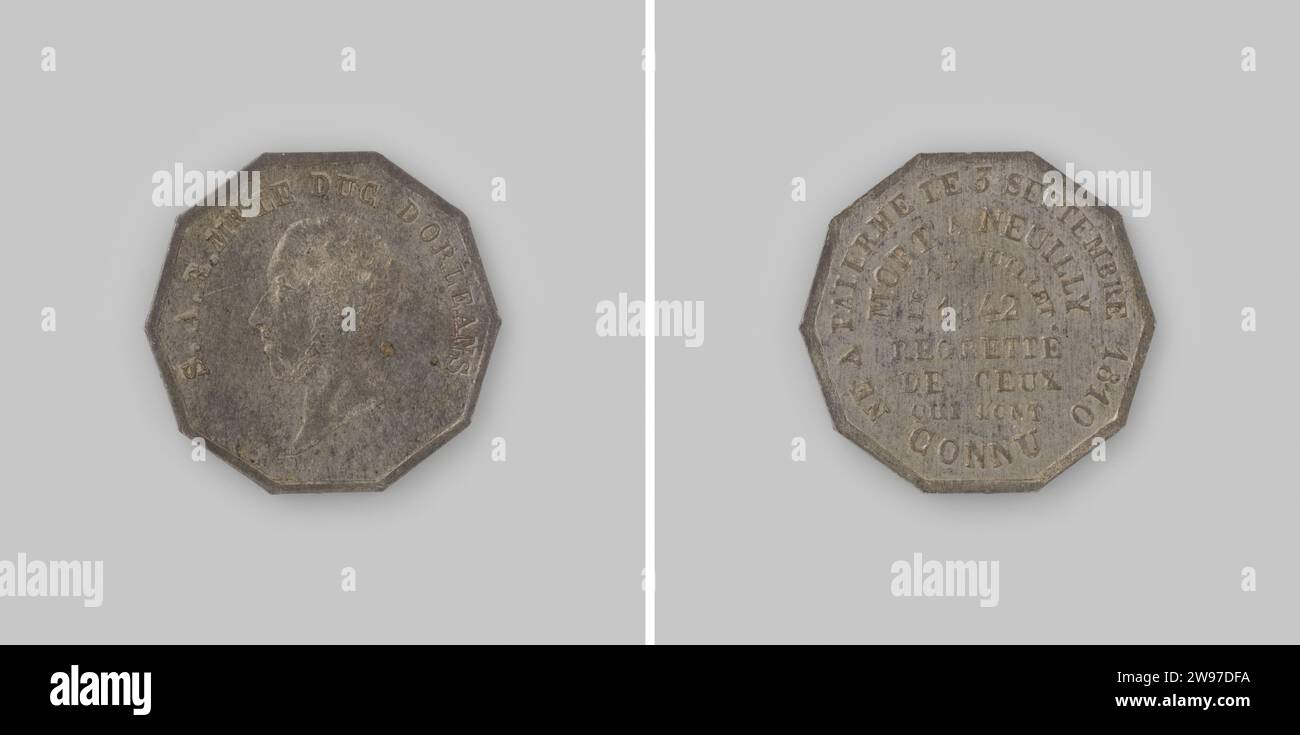 Death of the Duke of Orleans 1842 ,, 1842 history medal Tiens -cornered ...