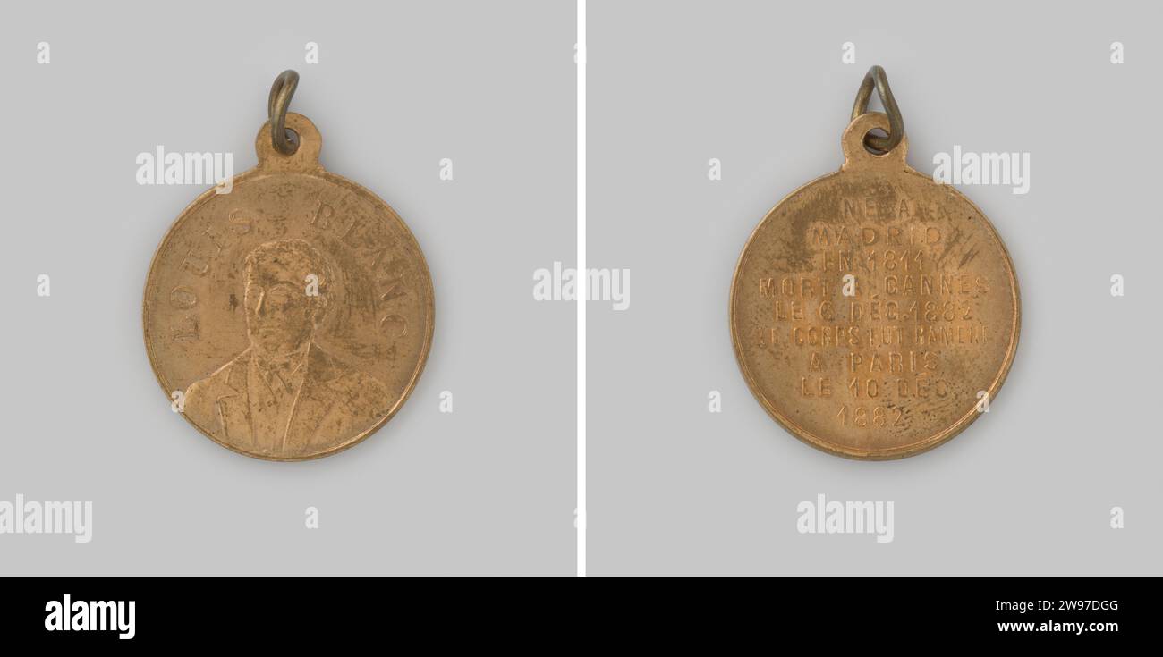 Louis Blanc 1811-1882 ,, 1882 - 1900 history medal Gilded medal with an ...