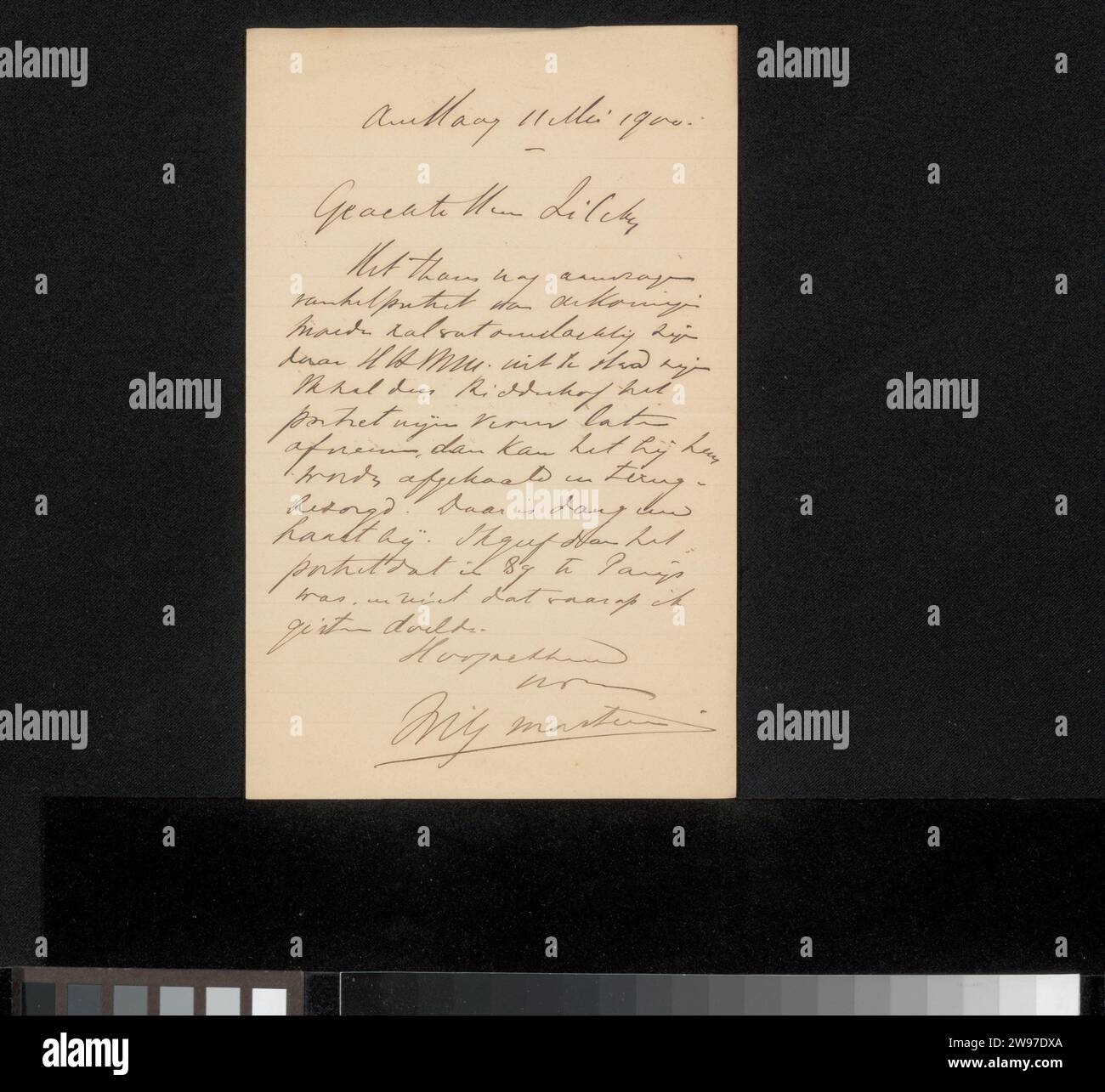 Letter to Philip Zilcken, 1900 letter The Hague ink writing (processes ...