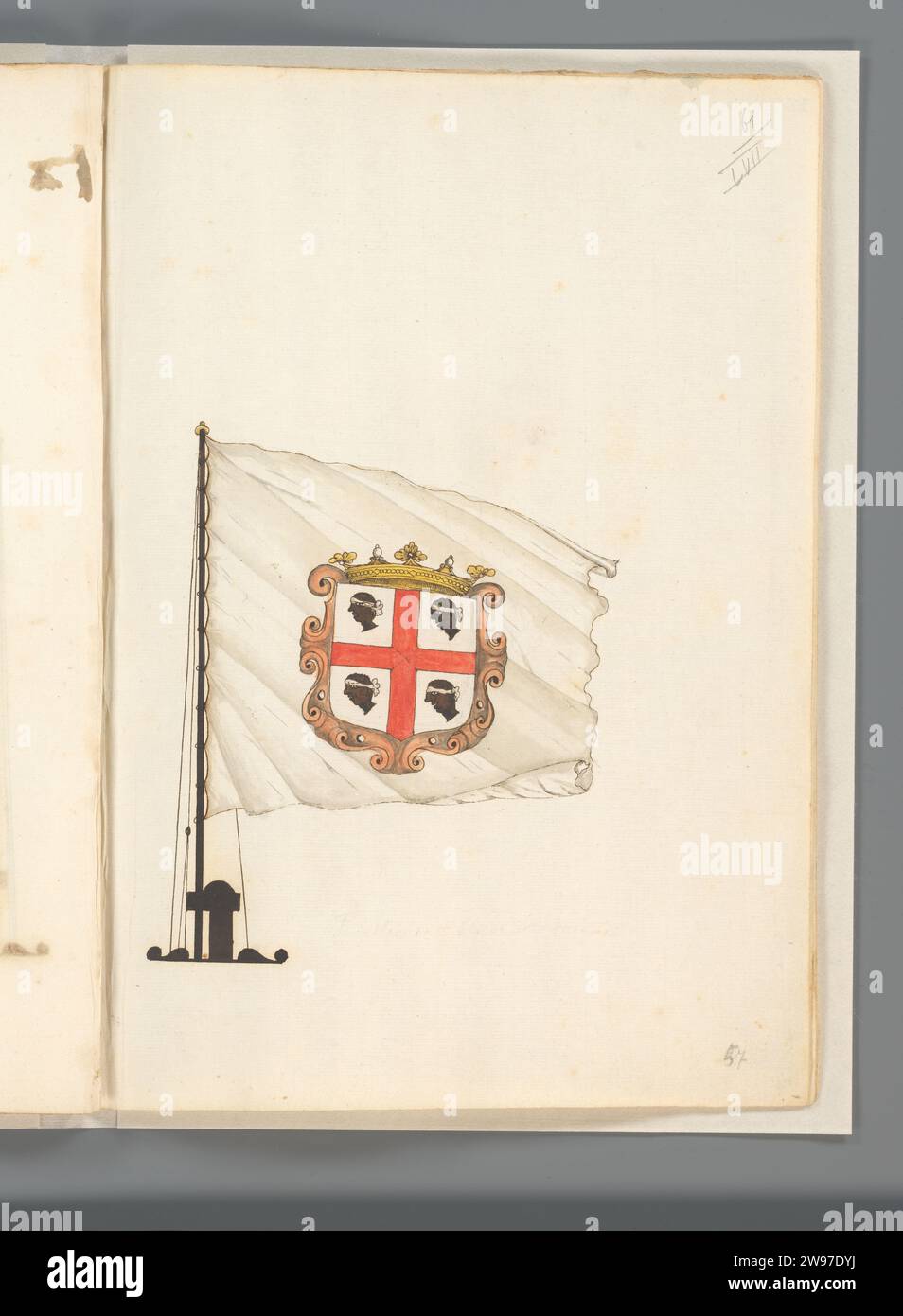 Flag of Sardinia, Anonymous, 1667 - 1670 drawing Flag of the Kingdom of ...
