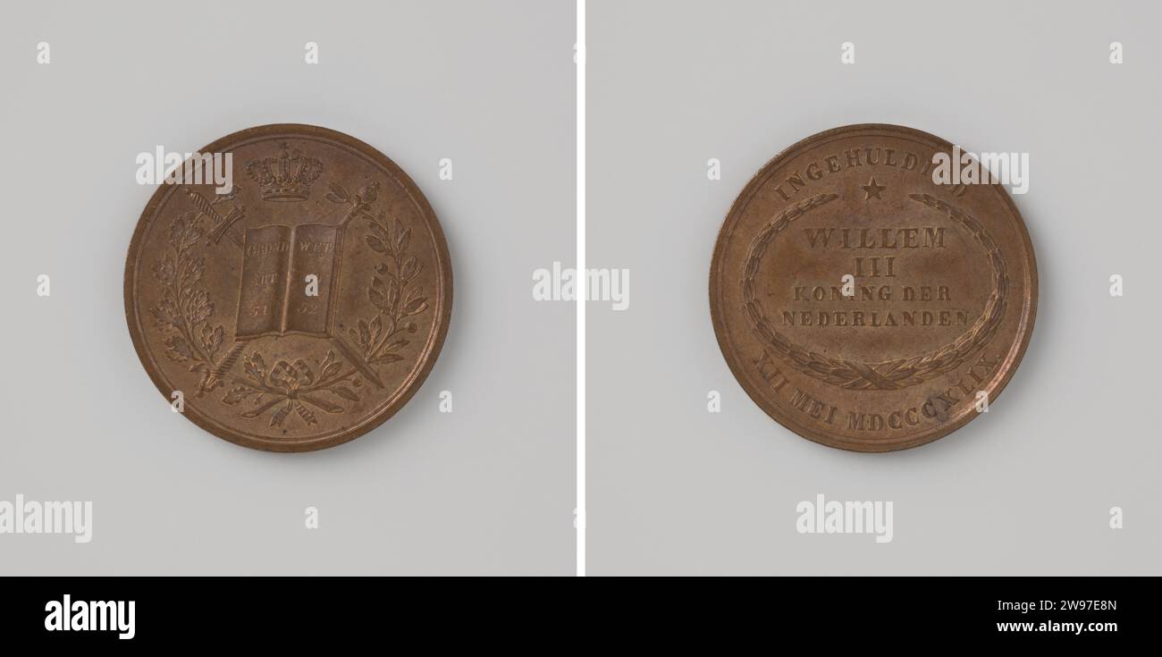 Sprinkle medal at the inauguration of King William III in Amsterdam ...