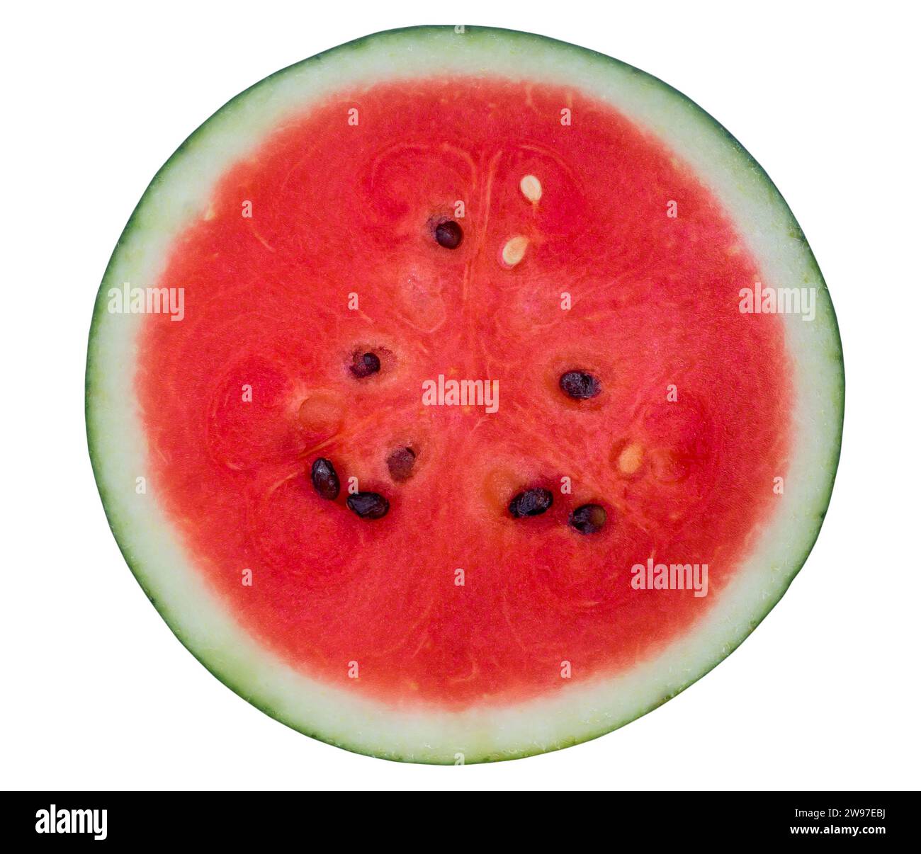Top view and close up photo of fresh ripe red watermelon half is ...
