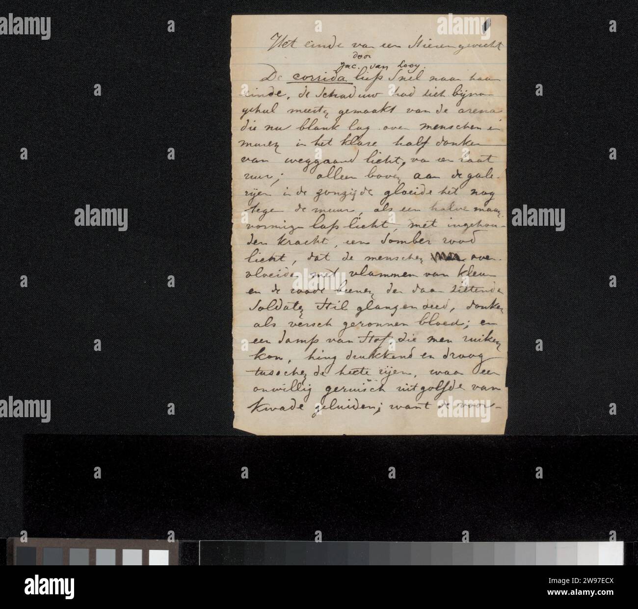 Manuscript from the Jan Veth archive, Jac van Looij, 1865 - 1930 ink ...