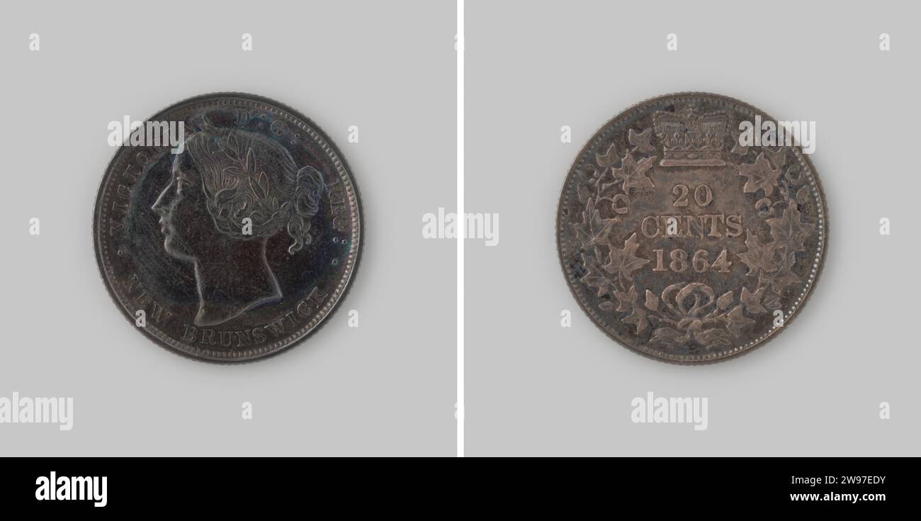 20 cents uit New Brunswick, Canada, 1864, , 1864 coin Silver coin ...