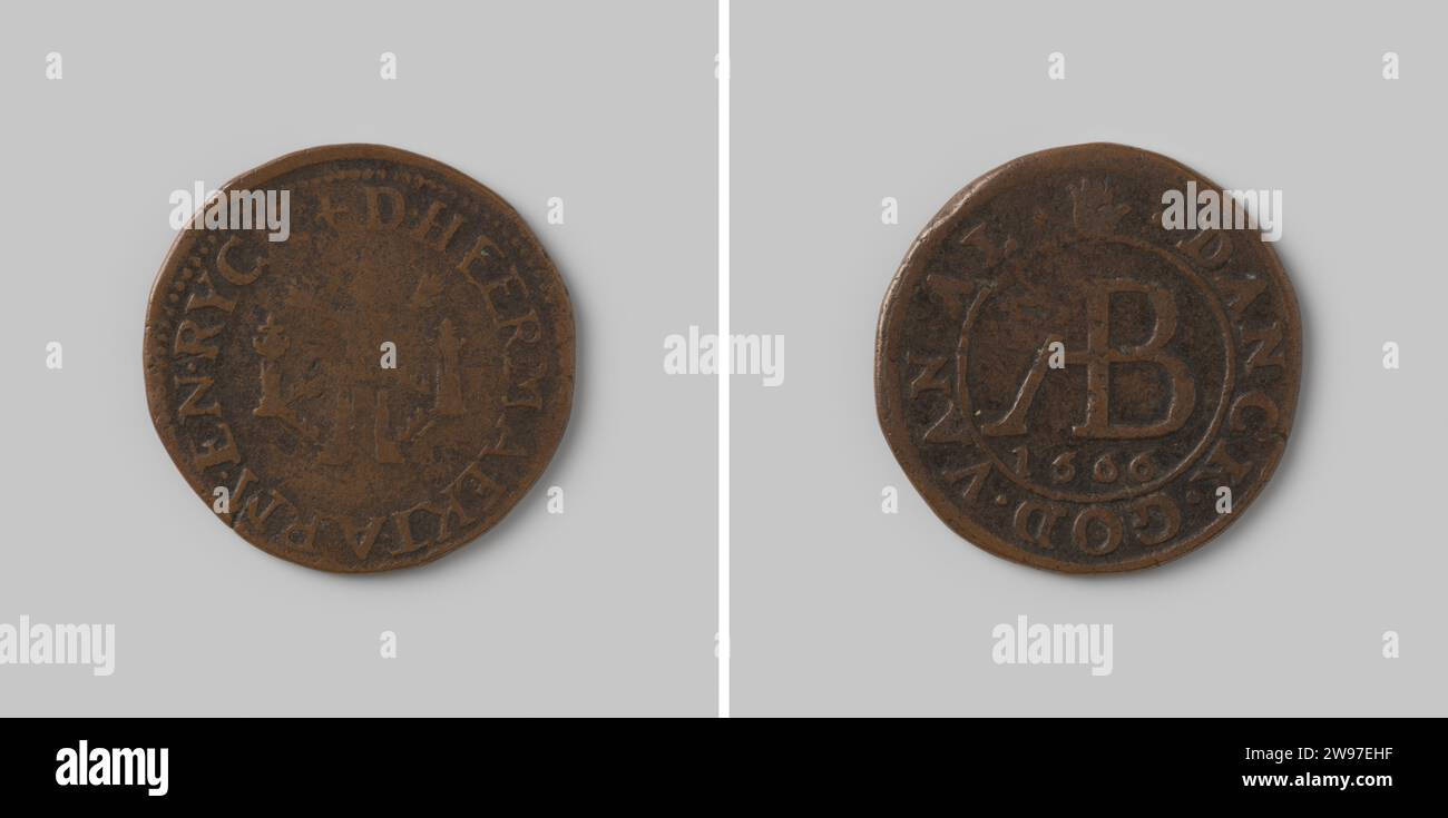 Bread tog for the poor of Antwerp 1666, 1666 history medal Copper medal ...