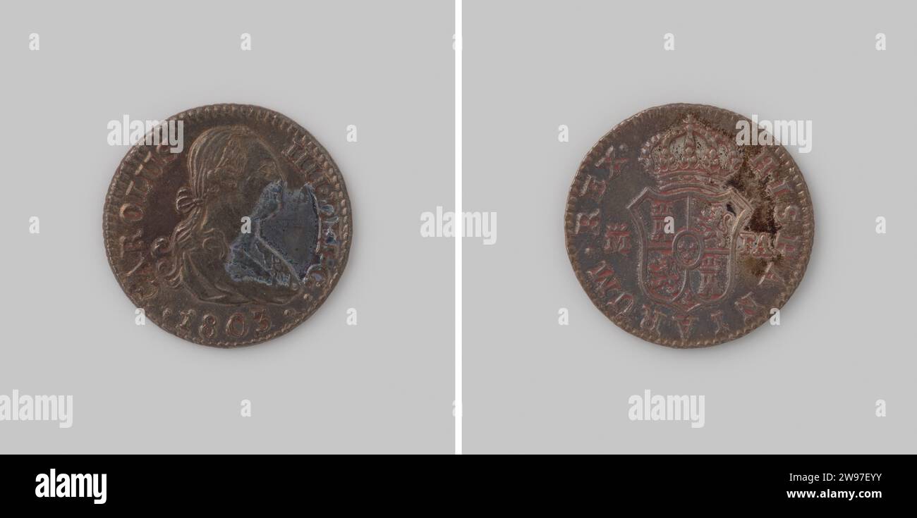 ½ Real (de Plata) from Spain of King Charles IV, 1803 ,, 1803 coin ...