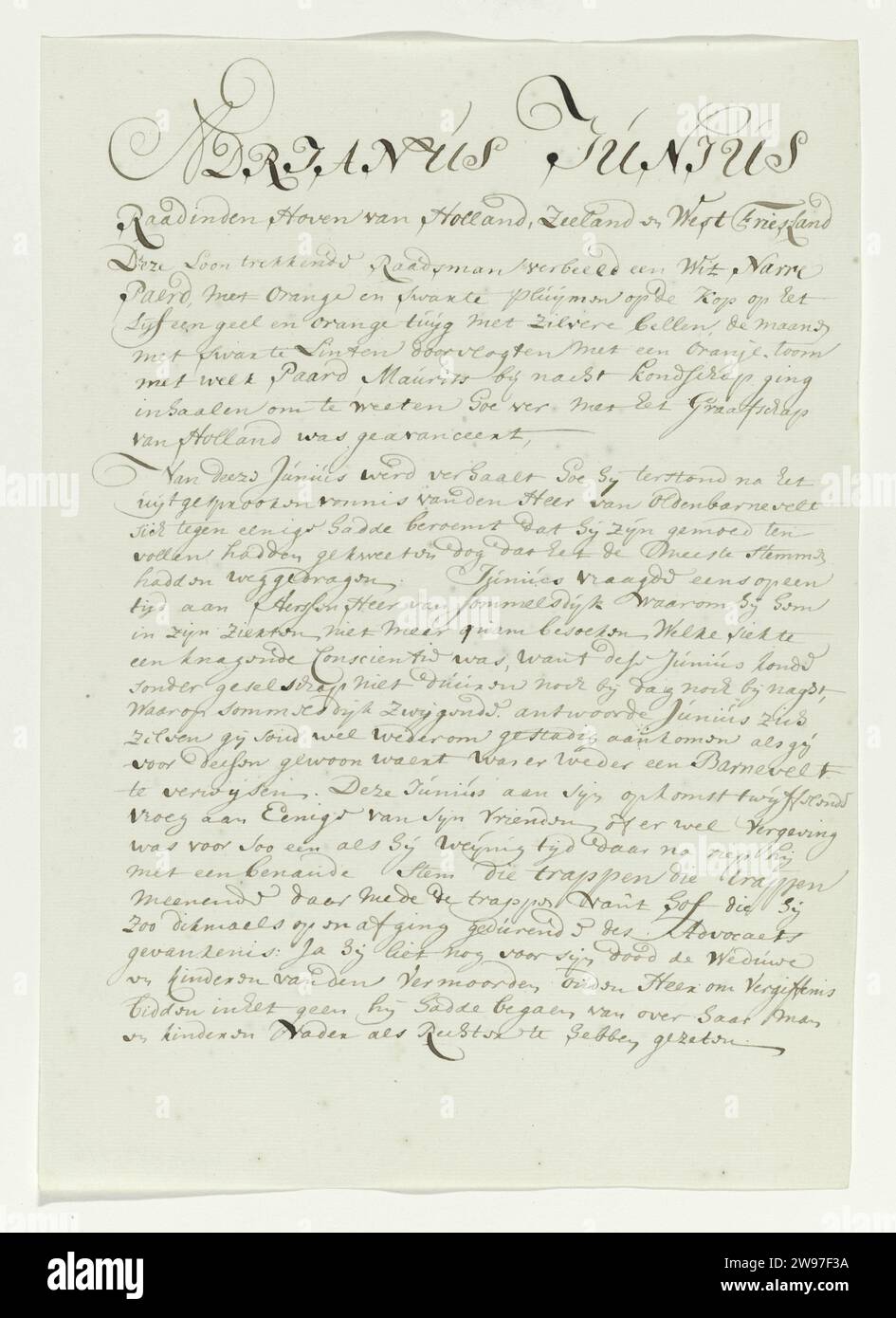 Partops at the portrait of Adrianus Junius, 1710 - 1720 manuscript ...