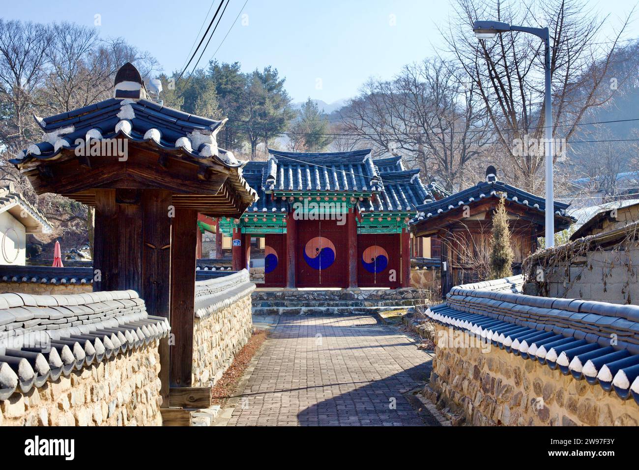 Goesan County, South Korea - February 10th, 2021: The ancient Yeonpung ...