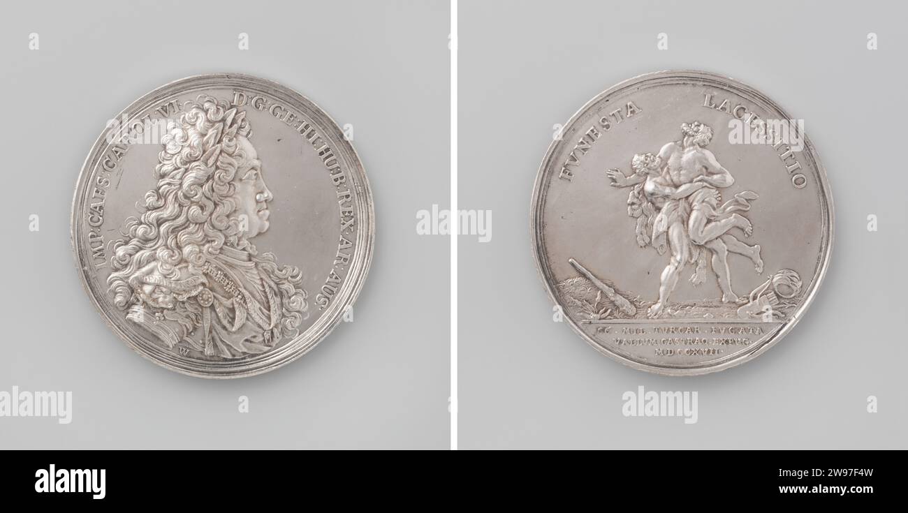 Karel VI victory op de Turks, Christian Wermuth, 1717 history medal ...