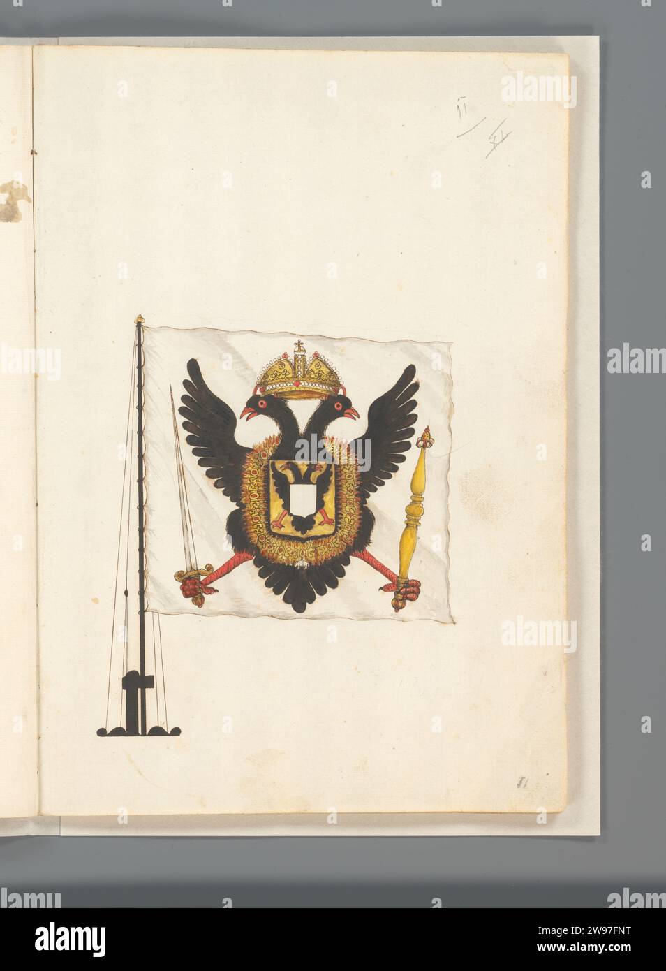 Flag of the Holy Roman (German) Rijk, Anonymous, 1667 - 1670 drawing ...