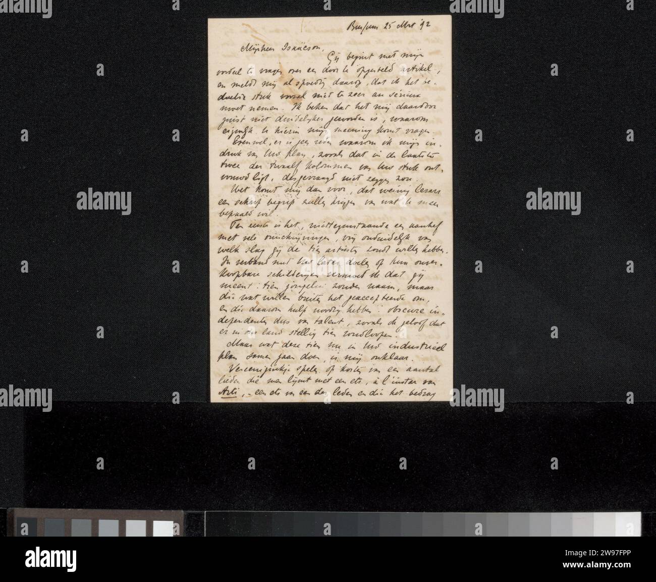 Letter to Joseph Jacob Isaacson, Jan Veth, 1892 letter Bussum paper ...