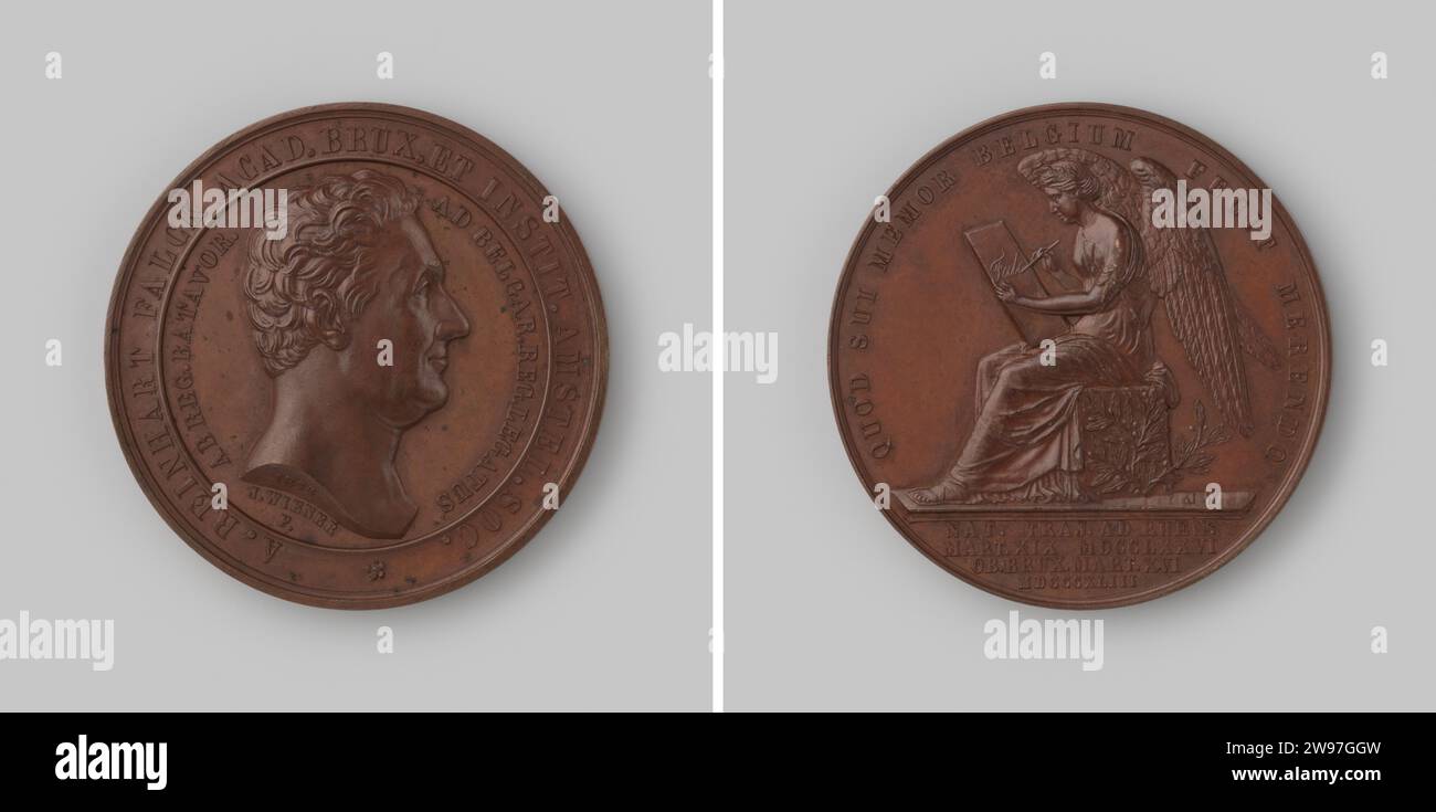 At the death of Anton Reinhart Falck, Jacob Wiener, 1843 history medal ...