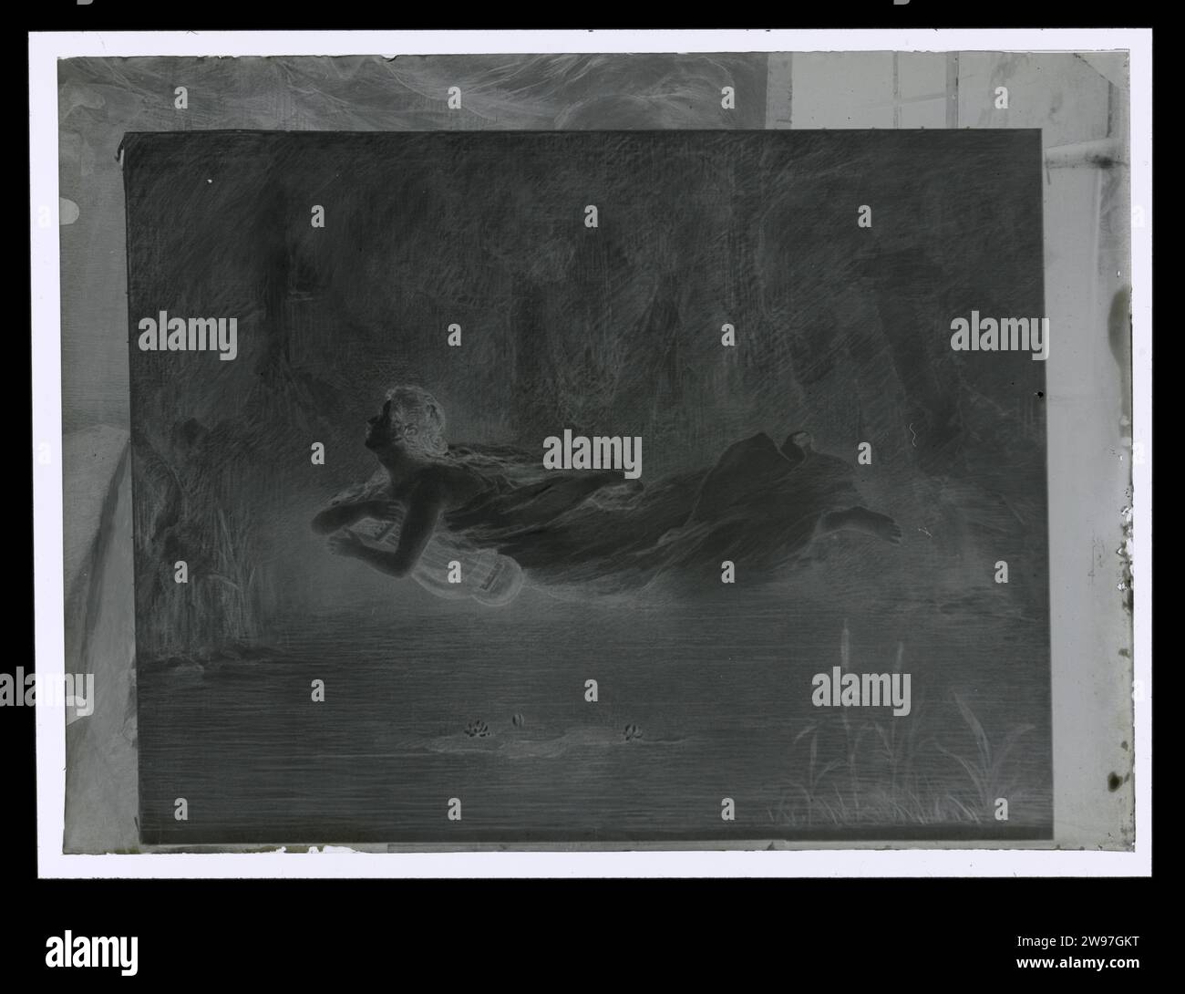 Photo production of a painting by a lying woman with Lier, Laurens ...