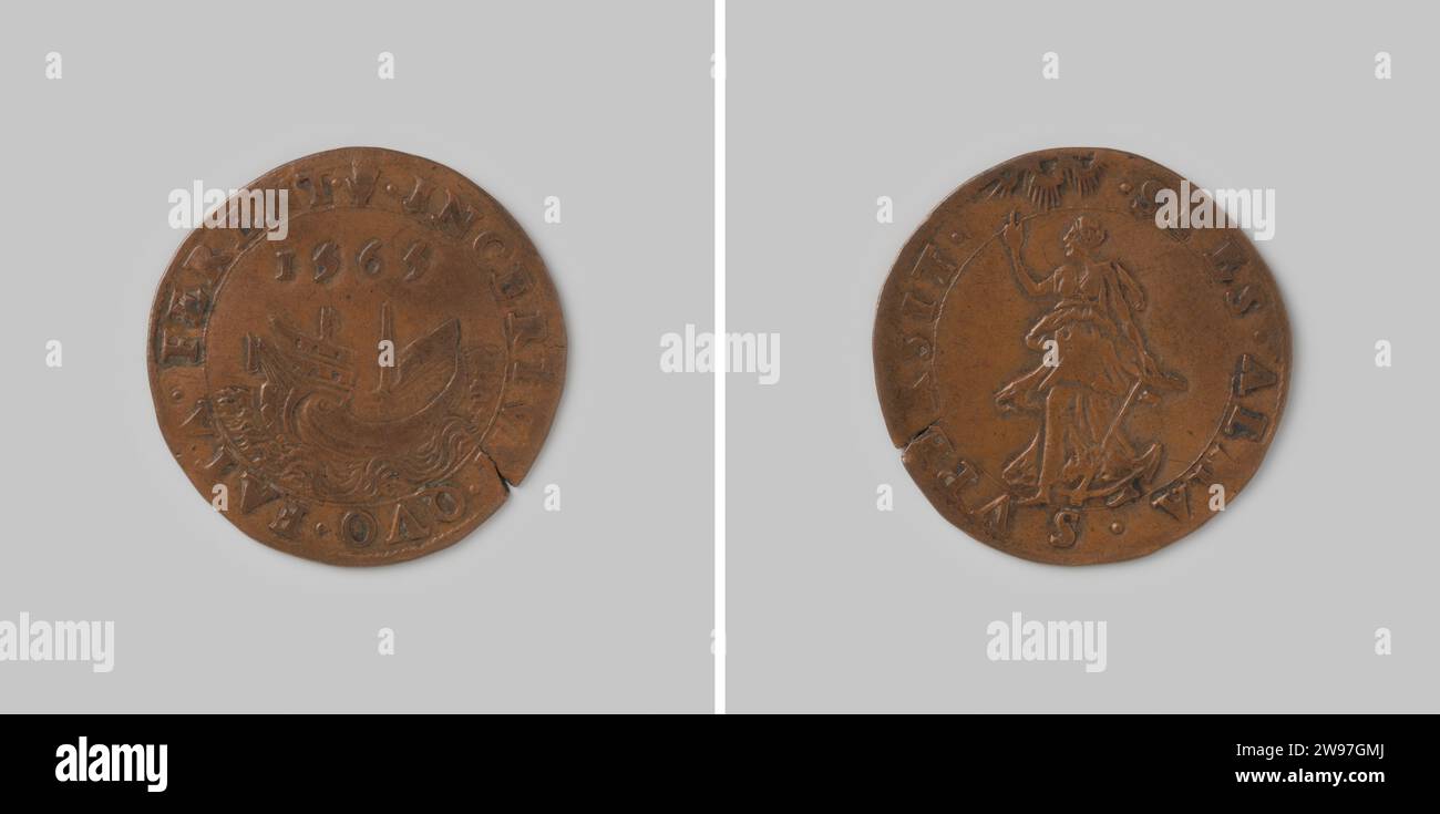 Calculation medal from Antwerp at the difficult times 1565 ,, 1565 ...
