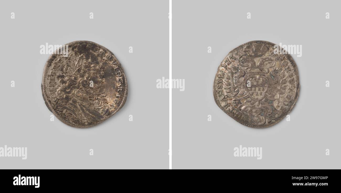 3 Kreuzer from Transylvania (Zevenbergen) by Emperor Charles VI, 1733 ...