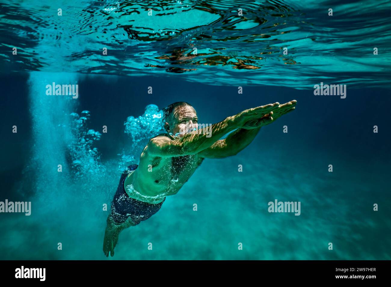 Apnea in the Mayotte lagoon Indian Ocean Stock Photo - Alamy