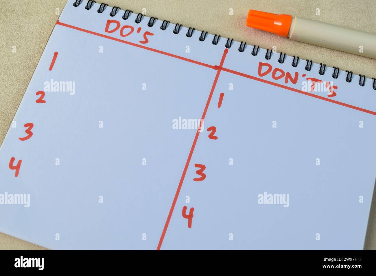 Concept of Do's and Don't's write on book isolated on Wooden Table ...