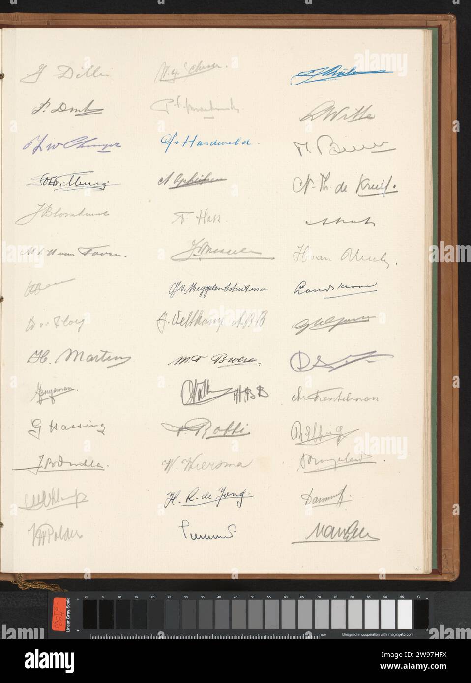 Leaf with signatures, various manufacturers, 1949 text sheet Leaf with ...