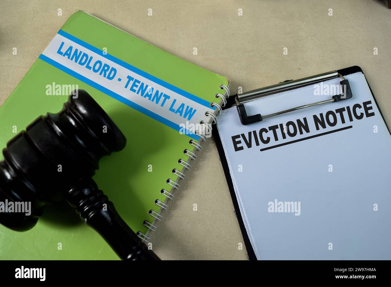 Concept of Eviction Notice on document form and book landlord-Tenant ...