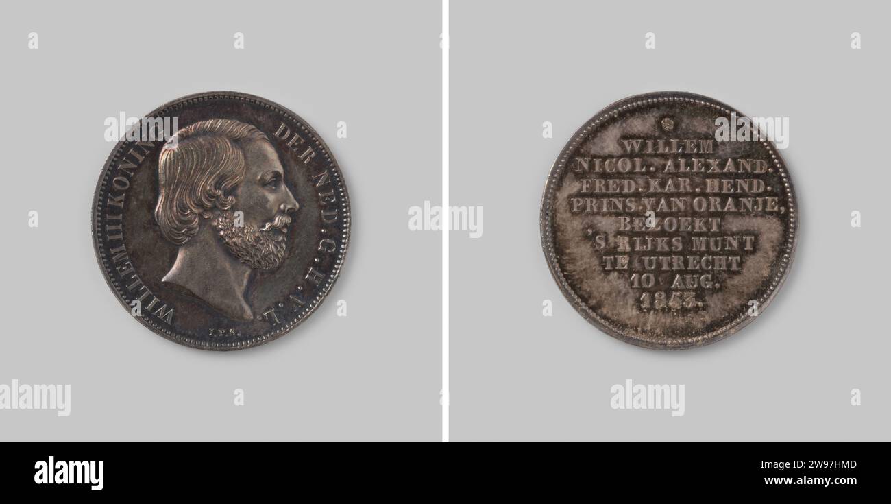 William III, King of the Netherlands visits the Rijksmunt in Utrecht ...