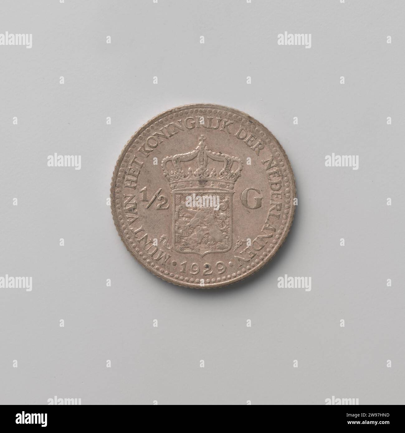 Dutch ½ guilder, 1929, Wilhelmina (Queen of the Netherlands), 1929 coin ...