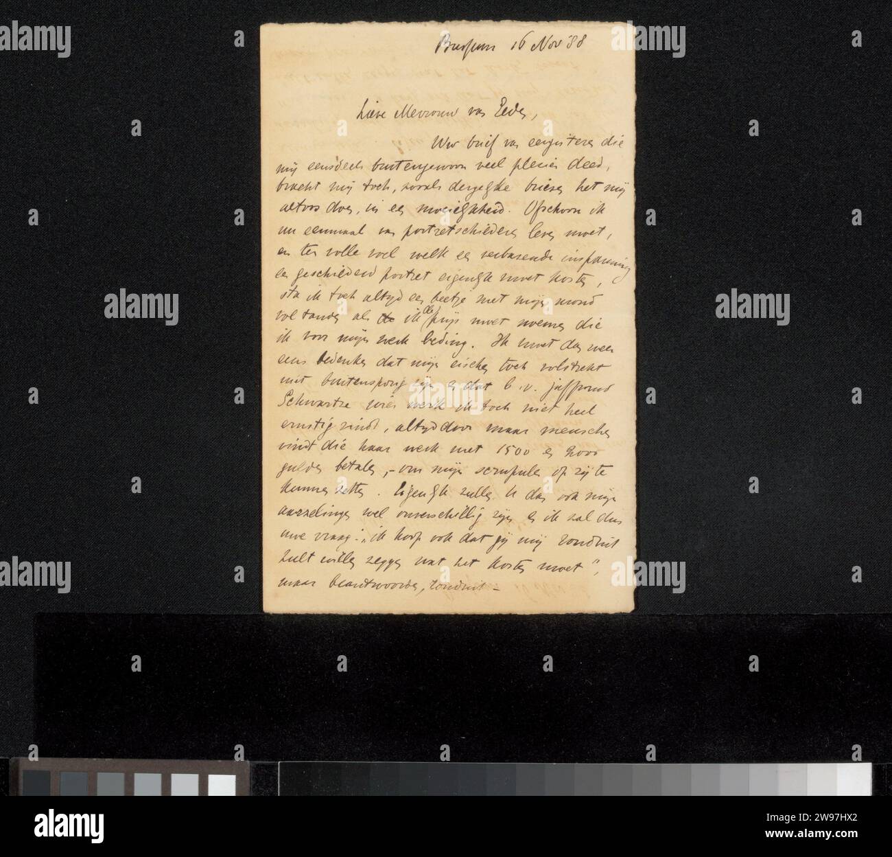 Letter to Neeltje van Eeden-van Warmelo, Jan Veth, 1888 letter Bussum ...