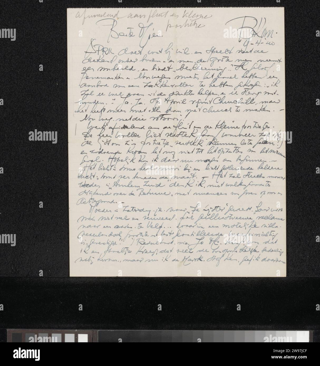 Letter to Mien Cambier van Nooten, Dick Ket, 1940 letter Bennekom ink ...