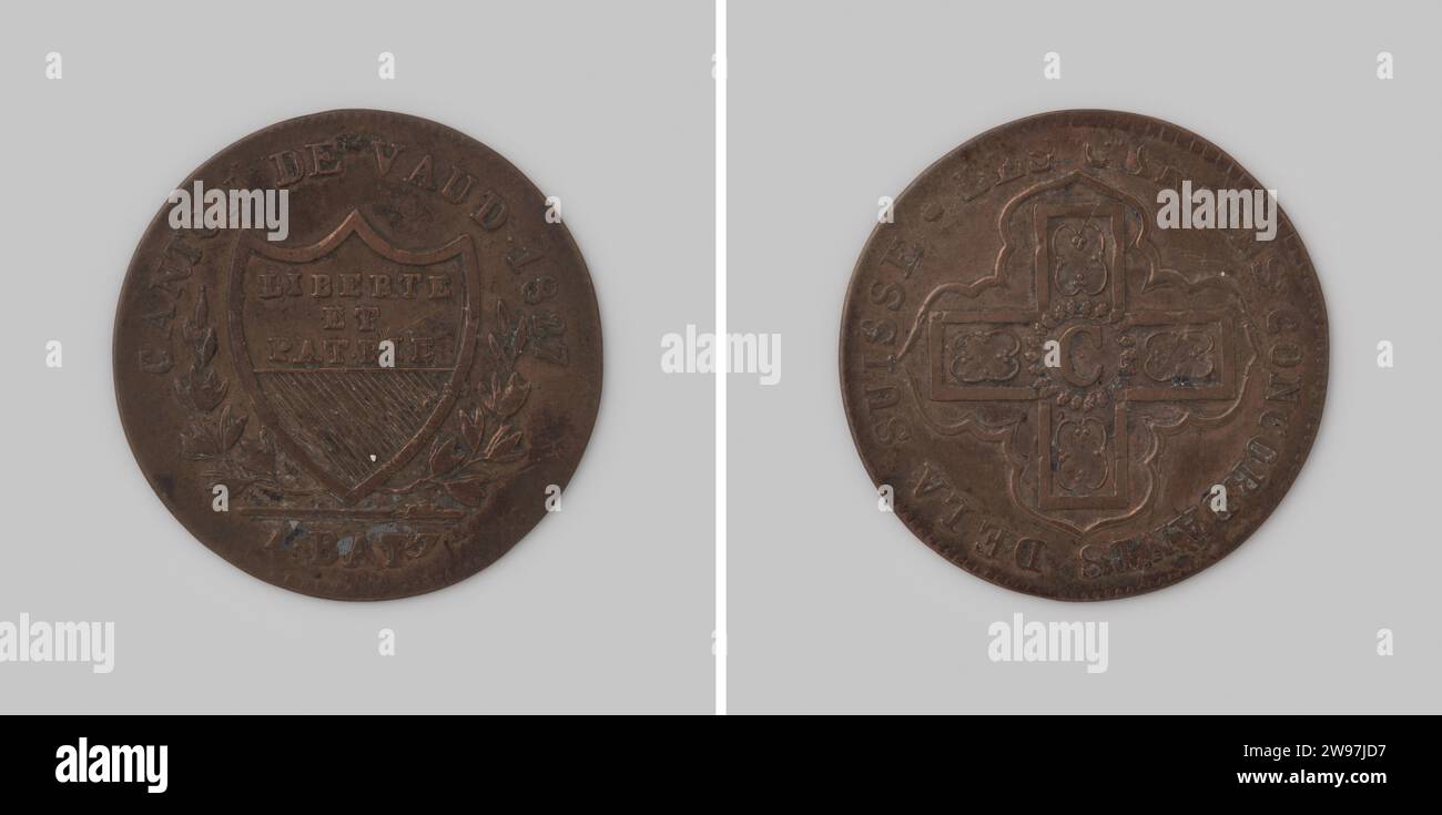 Batz from the canton Vaud, 1828 ,, 1828 coin Silver coin. Front ...