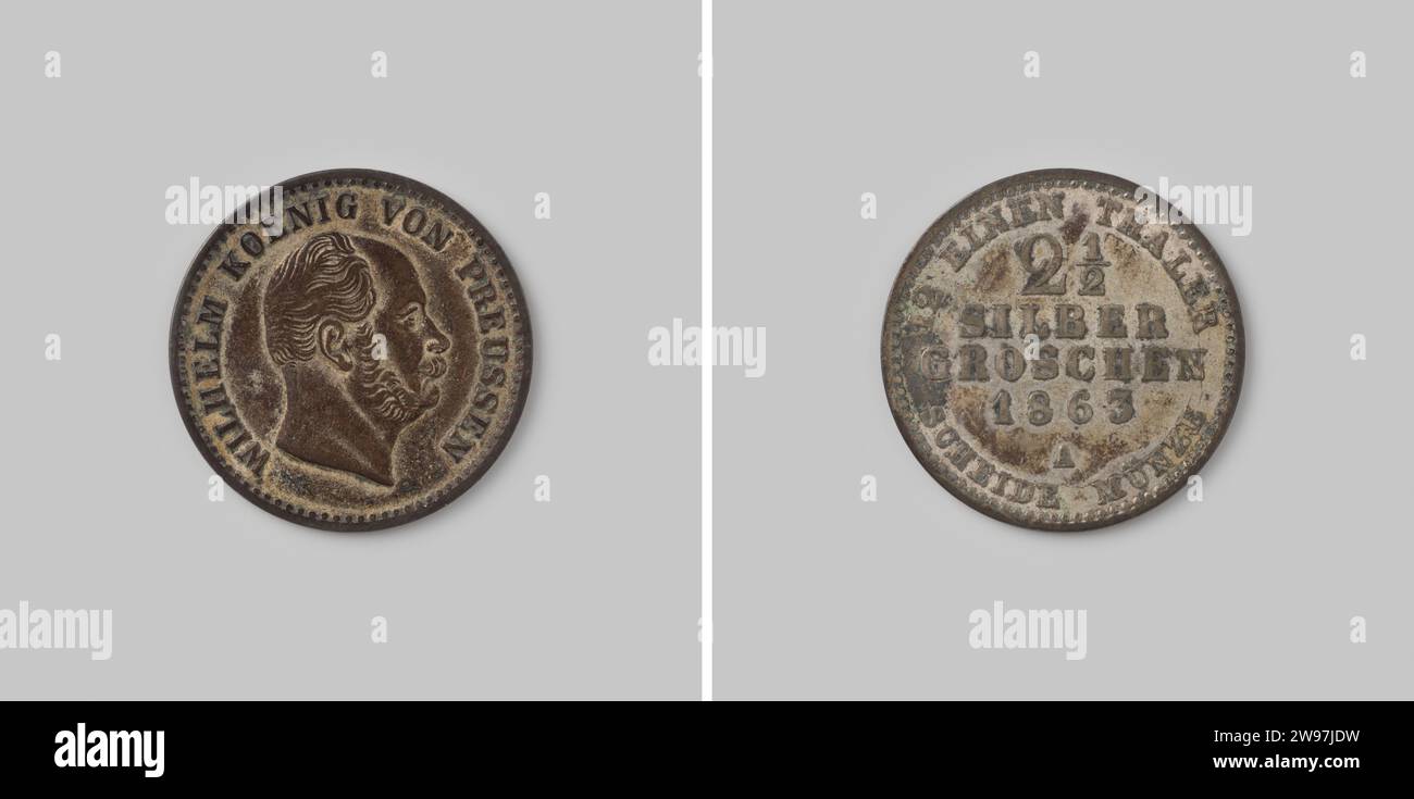 Twelfth taler from Prussia van Wilhelm I, 1863 ,, 1863 coin Silver coin ...