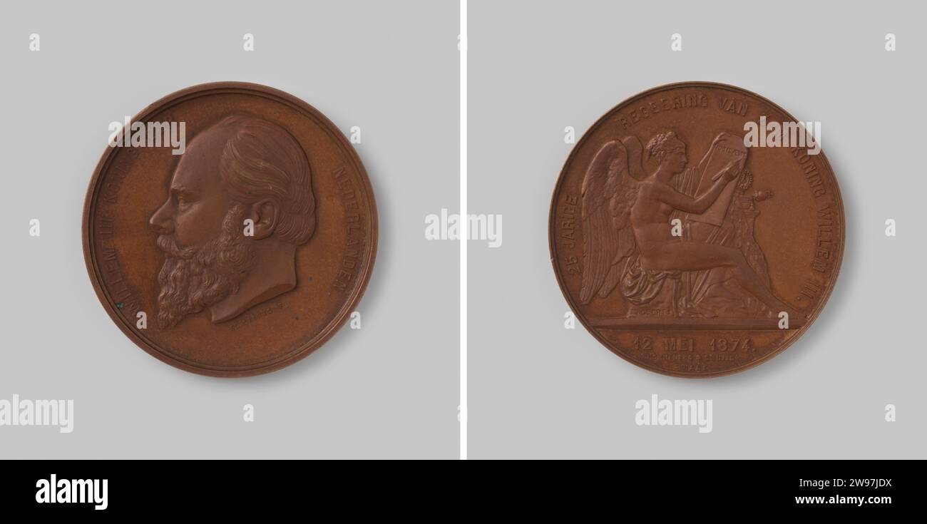 Twenty -five year old government anniversary of King Willem III 1874 ...