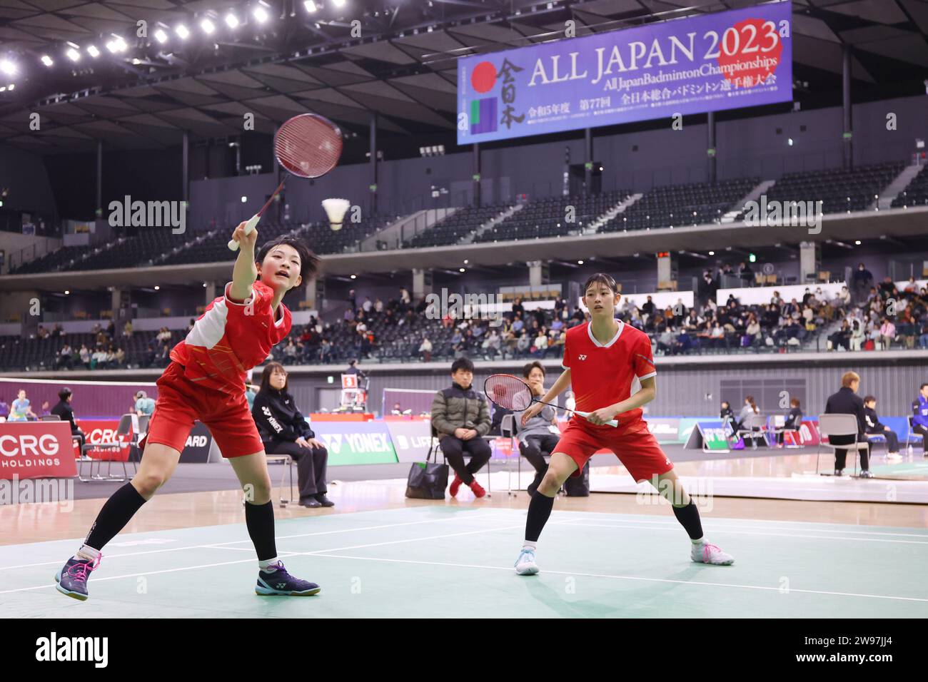 Musashino Forest Sport Plaza, Tokyo, Japan. 25th Dec, 2023. Maya Taguchi & Tomoka Miyazaki ...