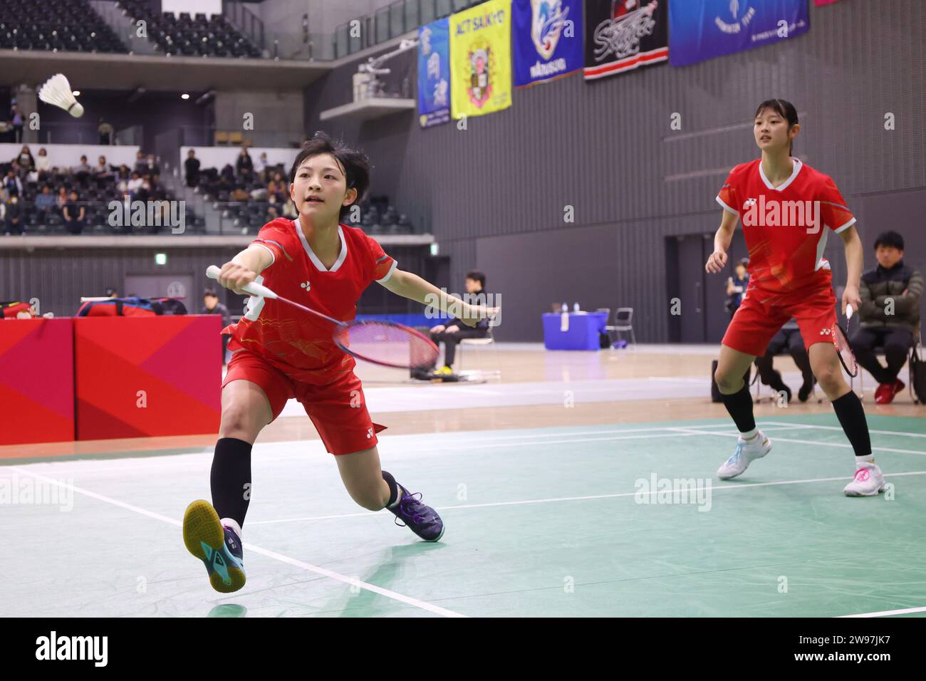 Musashino Forest Sport Plaza, Tokyo, Japan. 25th Dec, 2023. Maya Taguchi & Tomoka Miyazaki ...