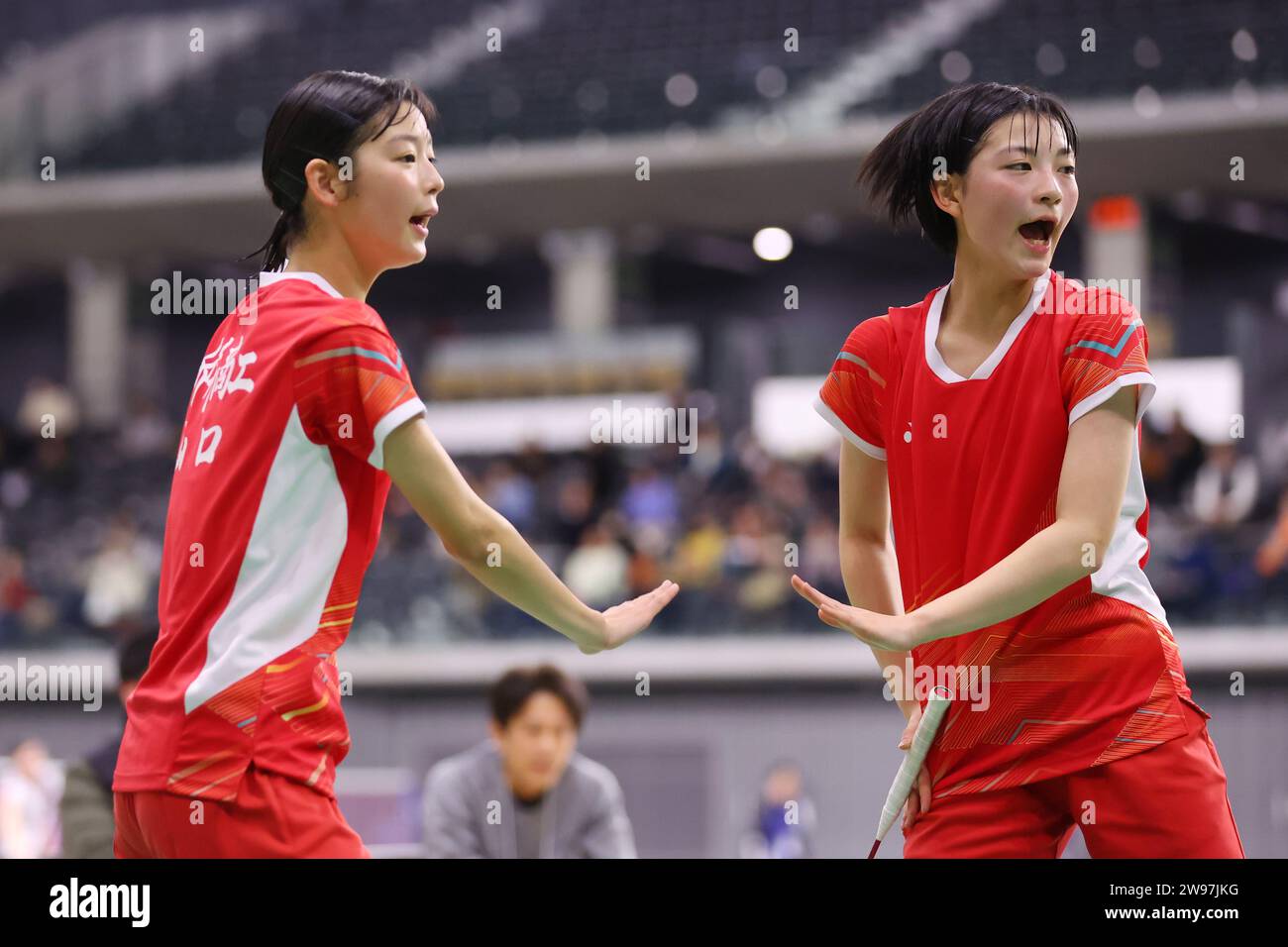 Musashino Forest Sport Plaza, Tokyo, Japan. 25th Dec, 2023. Maya Taguchi & Tomoka Miyazaki ...