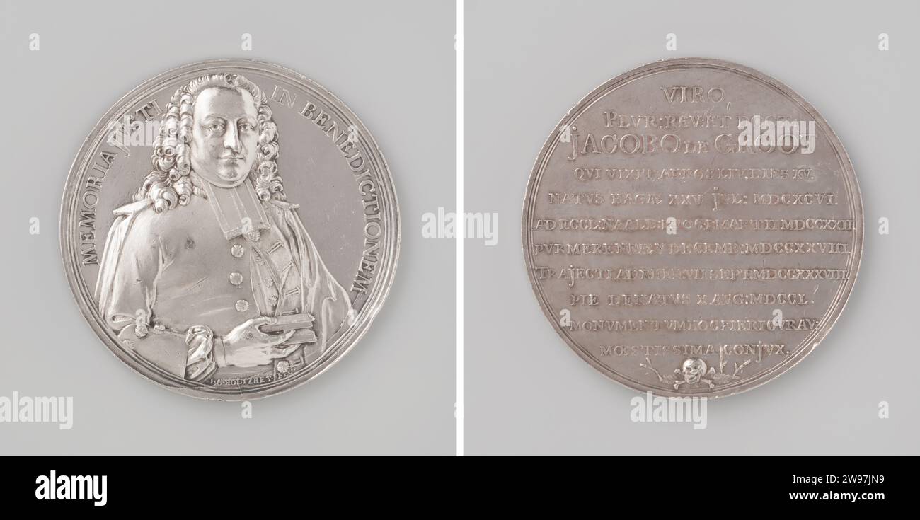 Death of Jacob de Groot, pastor in Utrecht, Johan George Holtzhey, 1750 ...