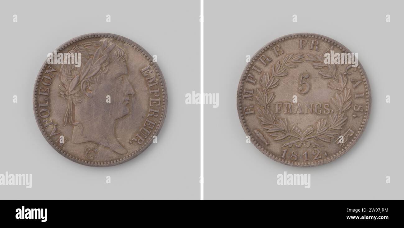 Nederlandse 5 francs, 1812, Napoleon I (Emperor of the French), 1812 ...