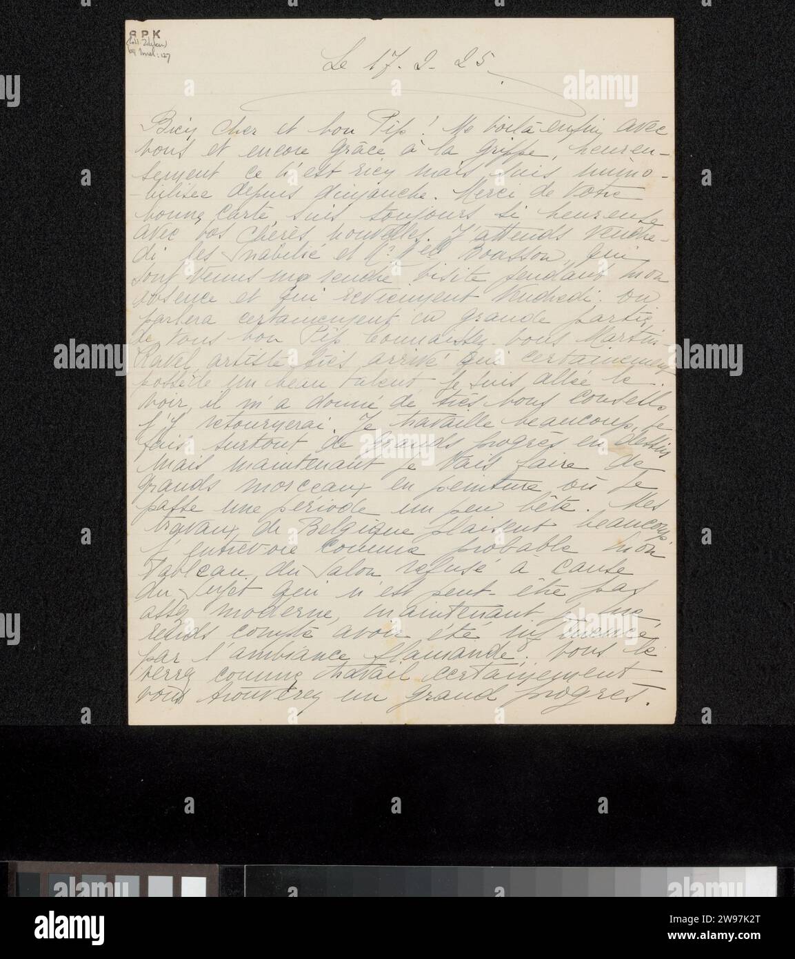 Letter to Philip Zilcken, 1925 letter ink writing (processes) / pen ...