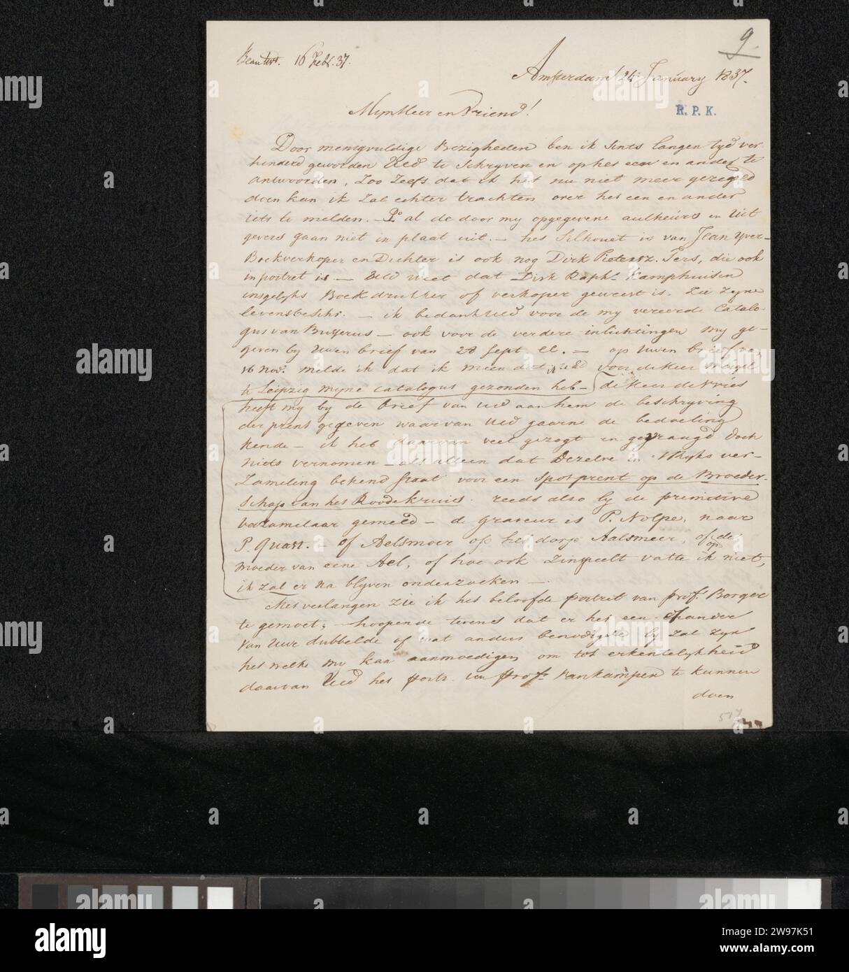 Letter to Johannes Tiberius Bodel Nijenhuis, Gerrit Lamberts, 1837 ...