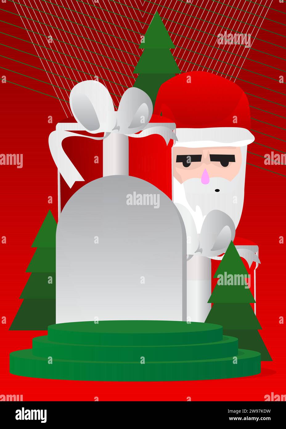 Christmas mockup product display with Santa Claus, pine tree and gift ...