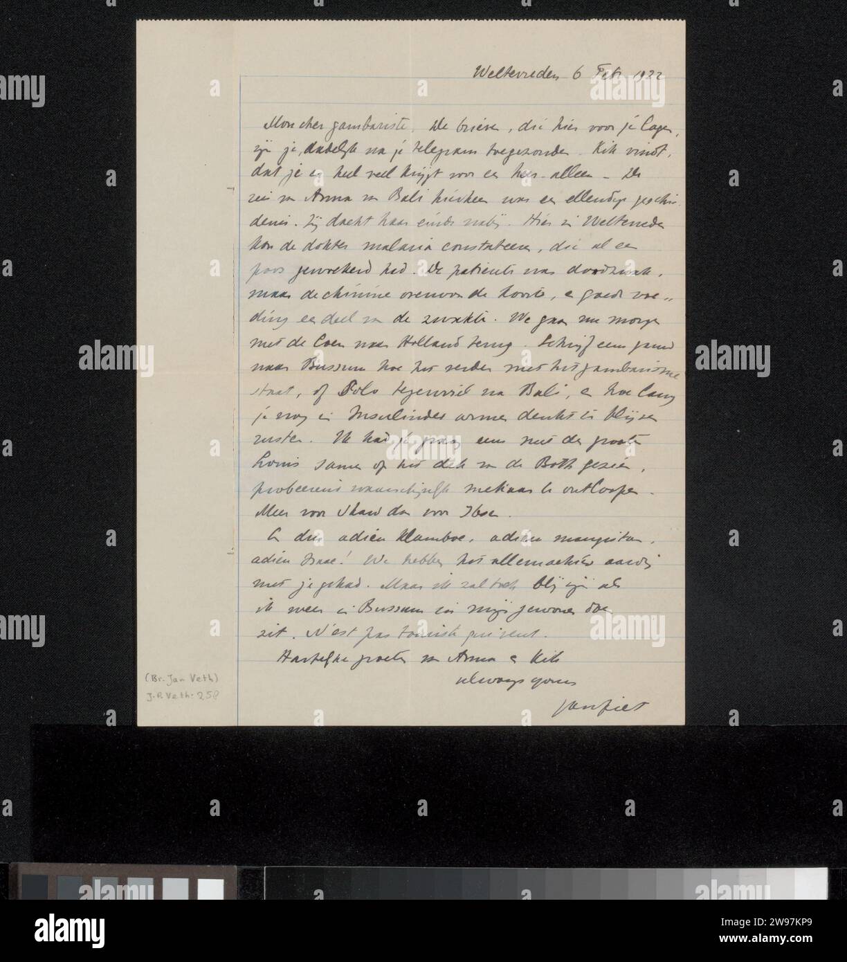 Letter to Isaac Israels, Jan Veth, 1922 letter Welted people ink ...