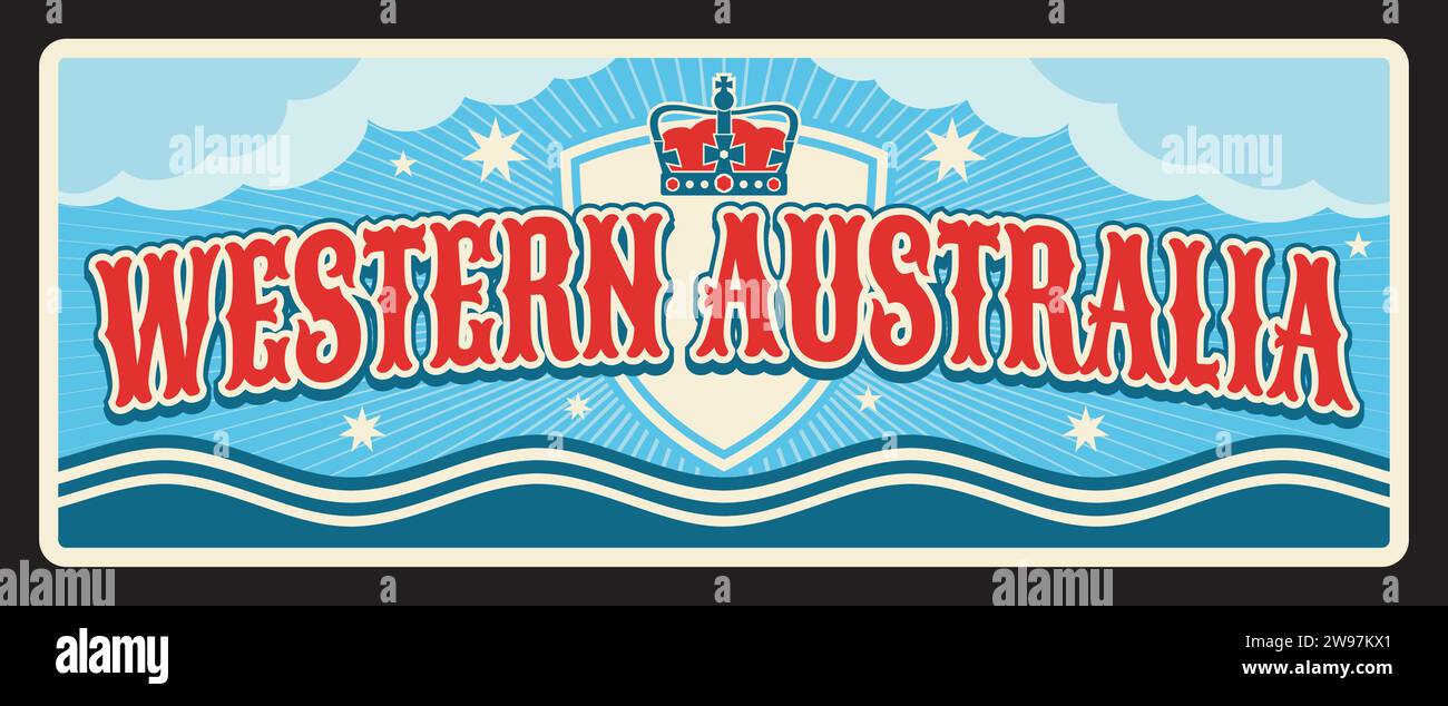 Western Australia metal plaque with royal crown, Australian states ...