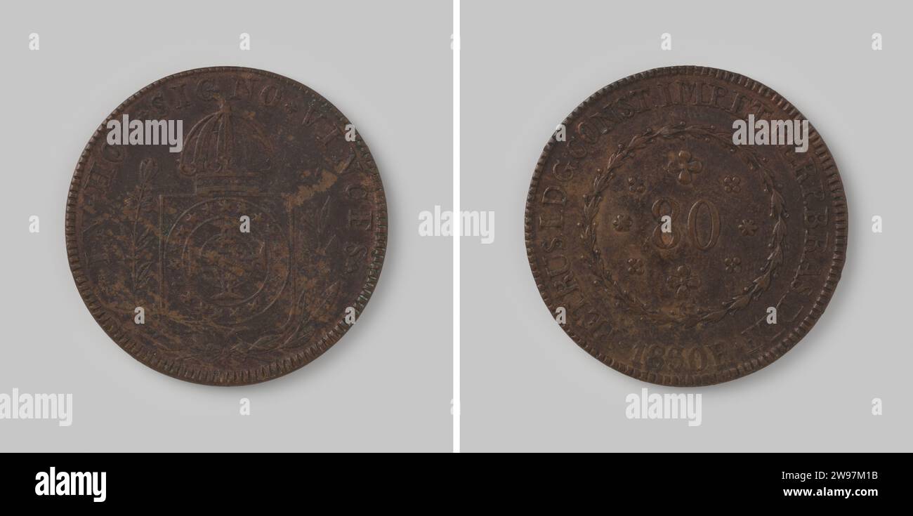 80 Journey of the Empire Brazil of D. Pedro I, 1830 ,, 1830 coin Copper ...