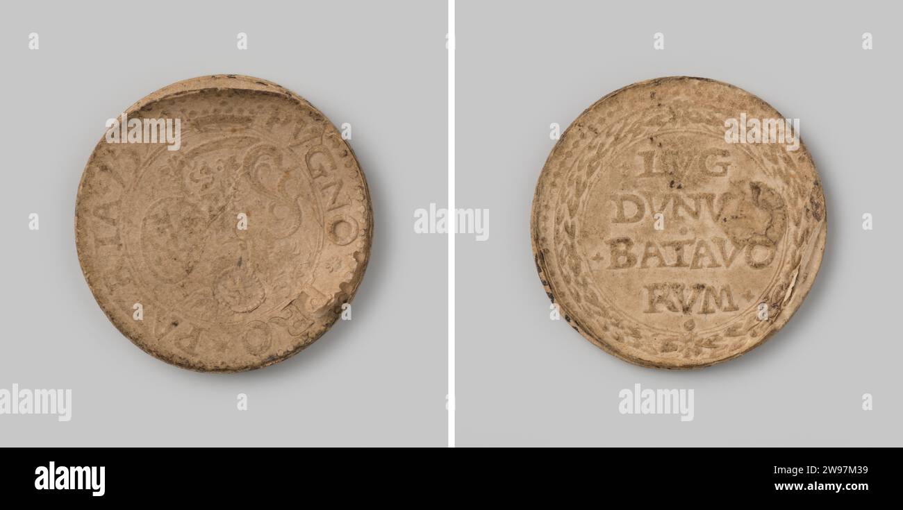 quarter guilders; Paper emergency coin from Leiden, beaten during the ...