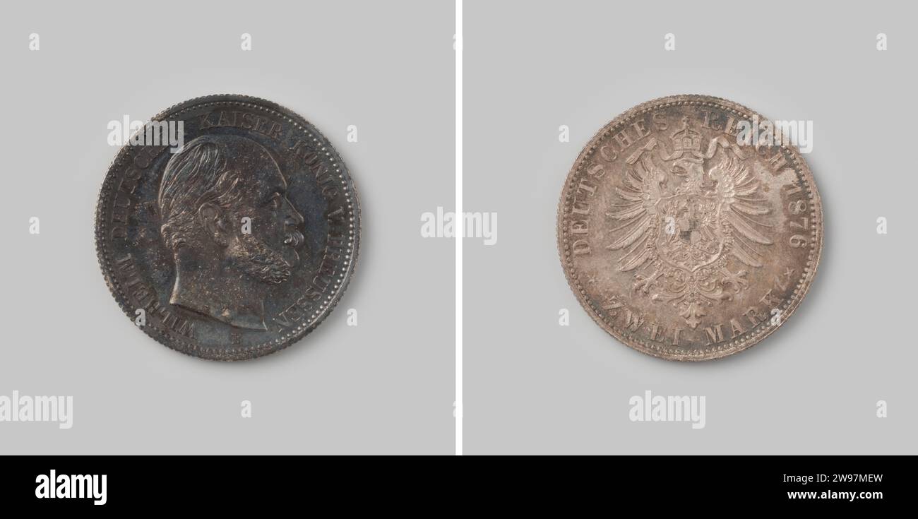 2 Mark from the German Empire, Prussia of Wilhelm I, 1876 ,, 1876 coin ...