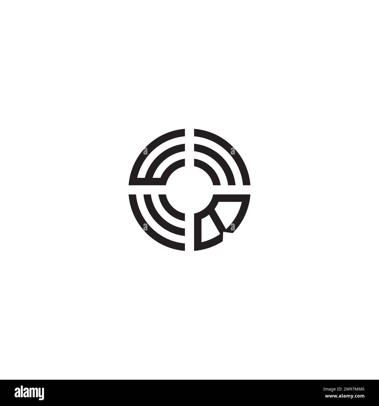 BW circle initial logo concept in high quality professional design that ...
